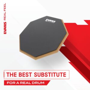 Evans RealFeel Folding Bass Pedal Practice Pad - Kick Drum Practice Pad - Fits Single and Double Pedals - Realistic Rebound