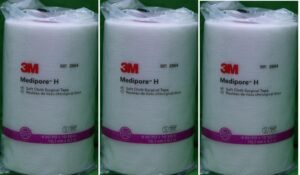 3m medipore h soft cloth surgical tape - 4" wide by 10 yards (3 rolls)