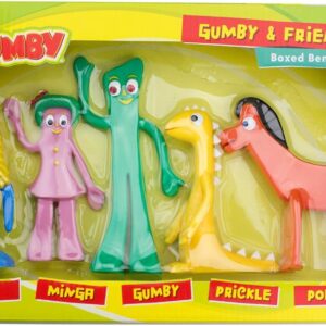 NJ Croce Gumby & Friends Action Figure Boxed Set Multicolor Gumby Toy Gift Flexible and Poseable Gumby Gift for Kids Gumby Toy Durable Classic Toy Set