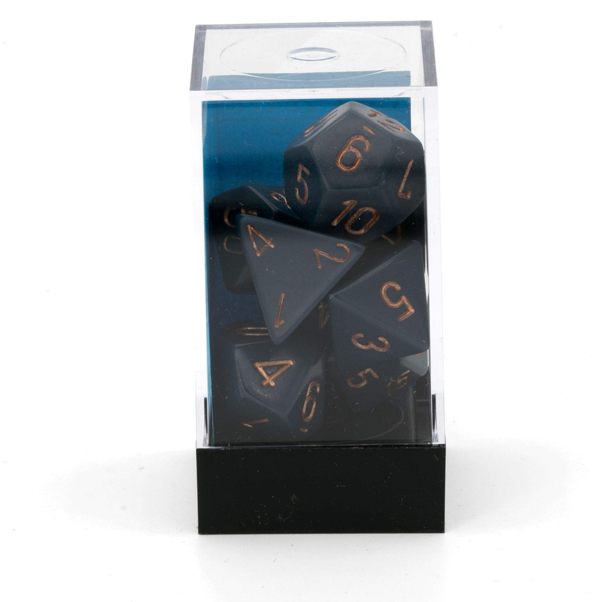 Chessex CHX25426 Dice-Opaque Dusty Blue/Copper Set