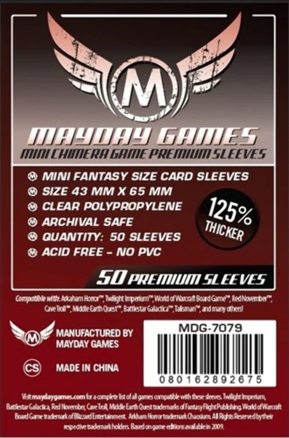 Premium Card Game Sleeves, Red