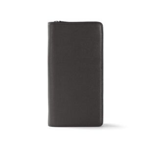 leatherology black onyx travel zip organizer wallet, passport holder, rfid available, full grain leather