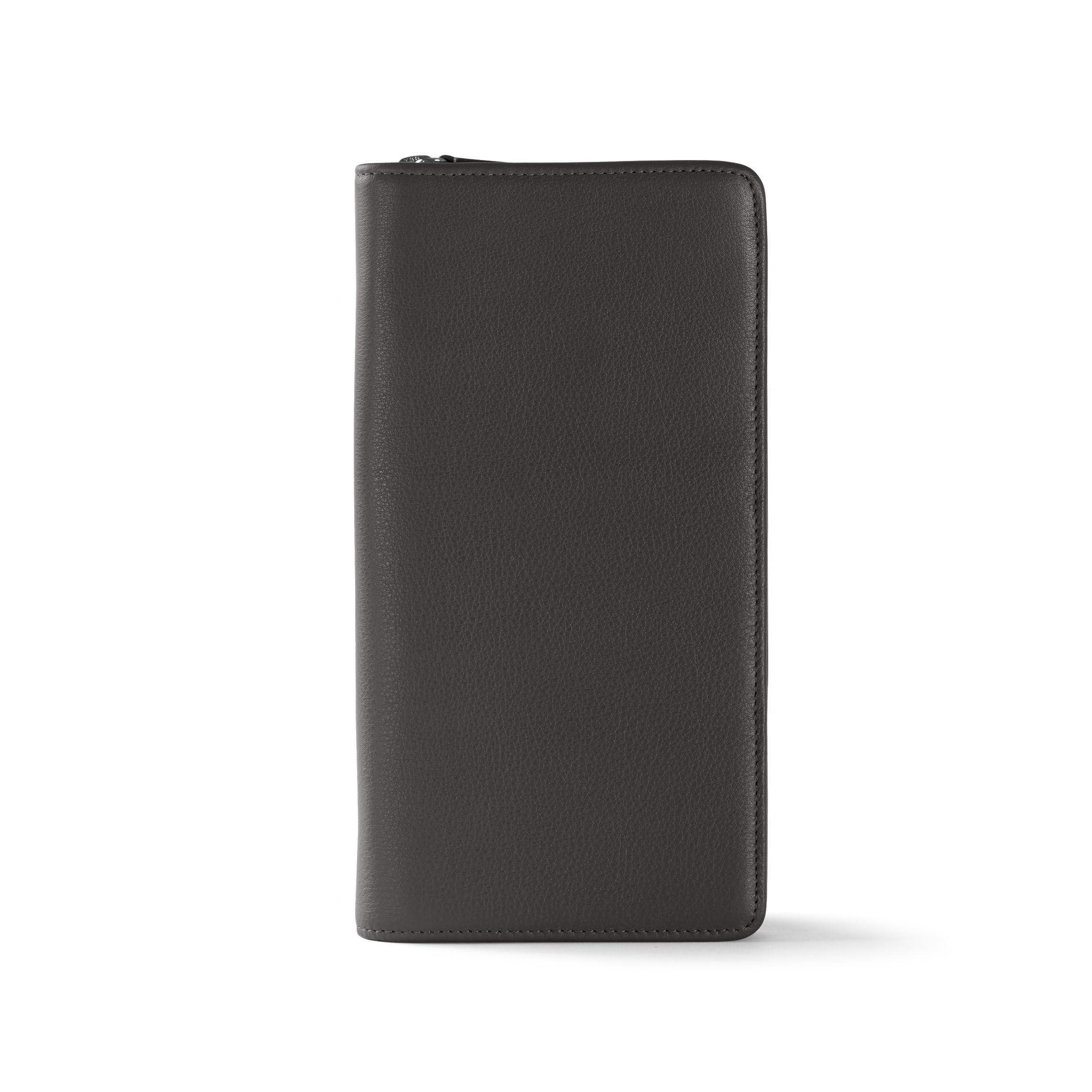 Leatherology Black Onyx Travel Zip Organizer Wallet, Passport Holder, RFID Available, Full Grain Leather