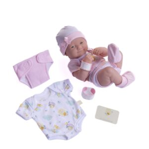 8 piece Layette Baby Doll Gift Set | JC Toys - La Newborn Nursery | 14" Life-Like Smiling Doll w/ Accessories | Pink | Ages 2+, Pink Smiling