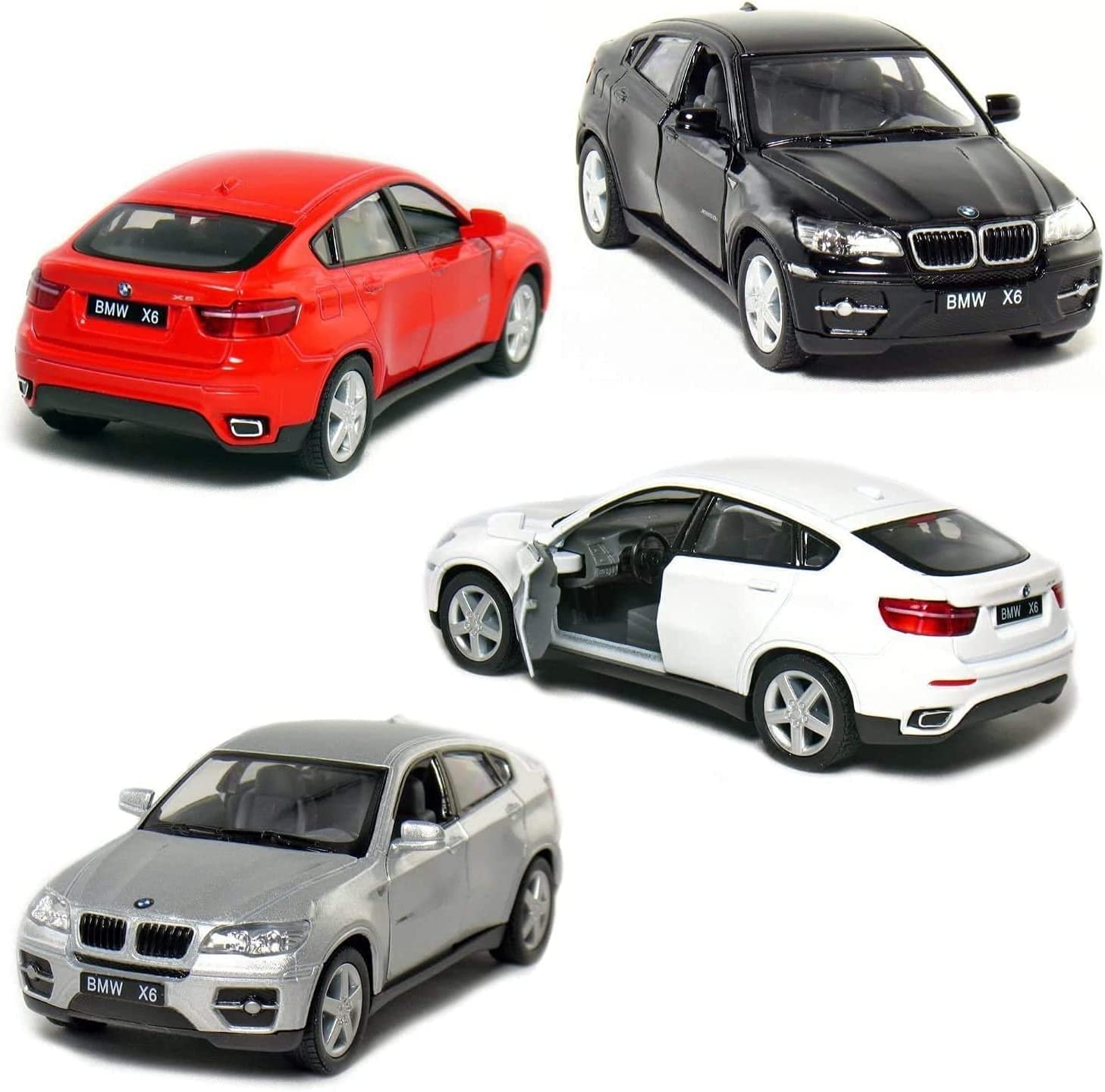 KiNSMART BMW X6 5" 1:38 Scale Die Cast Metal Model w/ Pullback Action SetOf4