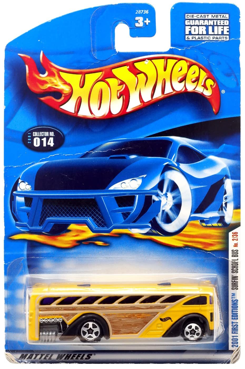 Hot Wheels 2001 Collector #014 Surfin' School Bus 2 1/64