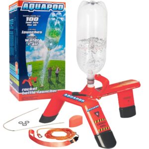 aquapod the original rocket bottle launcher kit - launches soda bottles 100 ft up in the air - fun educational stem gift idea for kids & teens - great science toy & outdoor activity for family