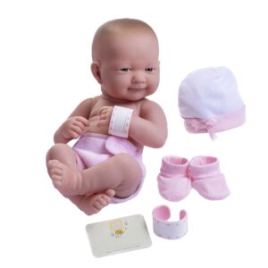 8 piece Layette Baby Doll Gift Set | JC Toys - La Newborn Nursery | 14" Life-Like Smiling Doll w/ Accessories | Pink | Ages 2+, Pink Smiling