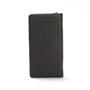 Leatherology Black Onyx Travel Zip Organizer Wallet, Passport Holder, RFID Available, Full Grain Leather