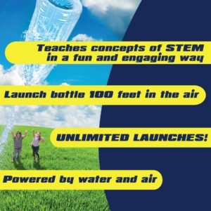 AquaPod The Original Rocket Bottle Launcher Kit - Launches Soda Bottles 100 Ft Up in The Air - Fun Educational STEM Gift Idea for Kids & Teens - Great Science Toy & Outdoor Activity for Family