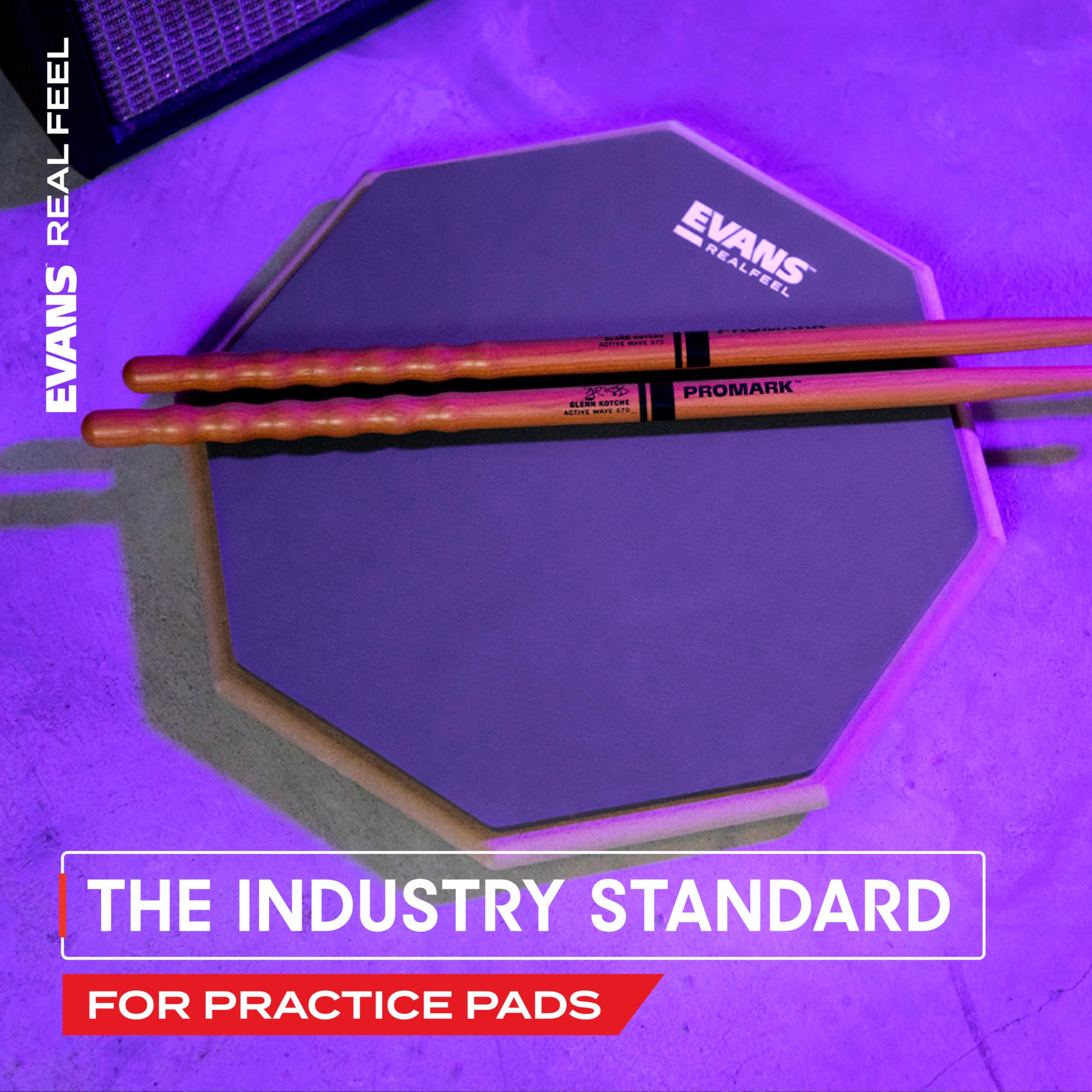 Evans RealFeel Folding Bass Pedal Practice Pad - Kick Drum Practice Pad - Fits Single and Double Pedals - Realistic Rebound