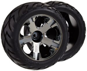 traxxas 3776a anaconda 2.8" tires assembled on all-star black-chrome wheels