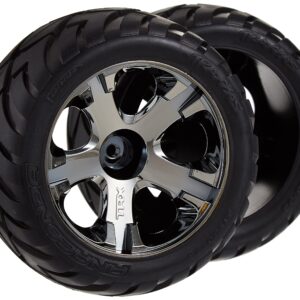 Traxxas 3776A Anaconda 2.8" Tires Assembled on All-Star Black-Chrome Wheels