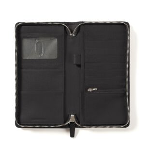 Leatherology Black Onyx Travel Zip Organizer Wallet, Passport Holder, RFID Available, Full Grain Leather