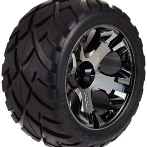 Traxxas 3776A Anaconda 2.8" Tires Assembled on All-Star Black-Chrome Wheels