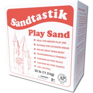 sandtastik sparkling white play sand, 25 lb (11.3 kg) - fill sandboxes, sand trays, sensory tables, water tables! scoop, mold & pour this premium non-toxic sand