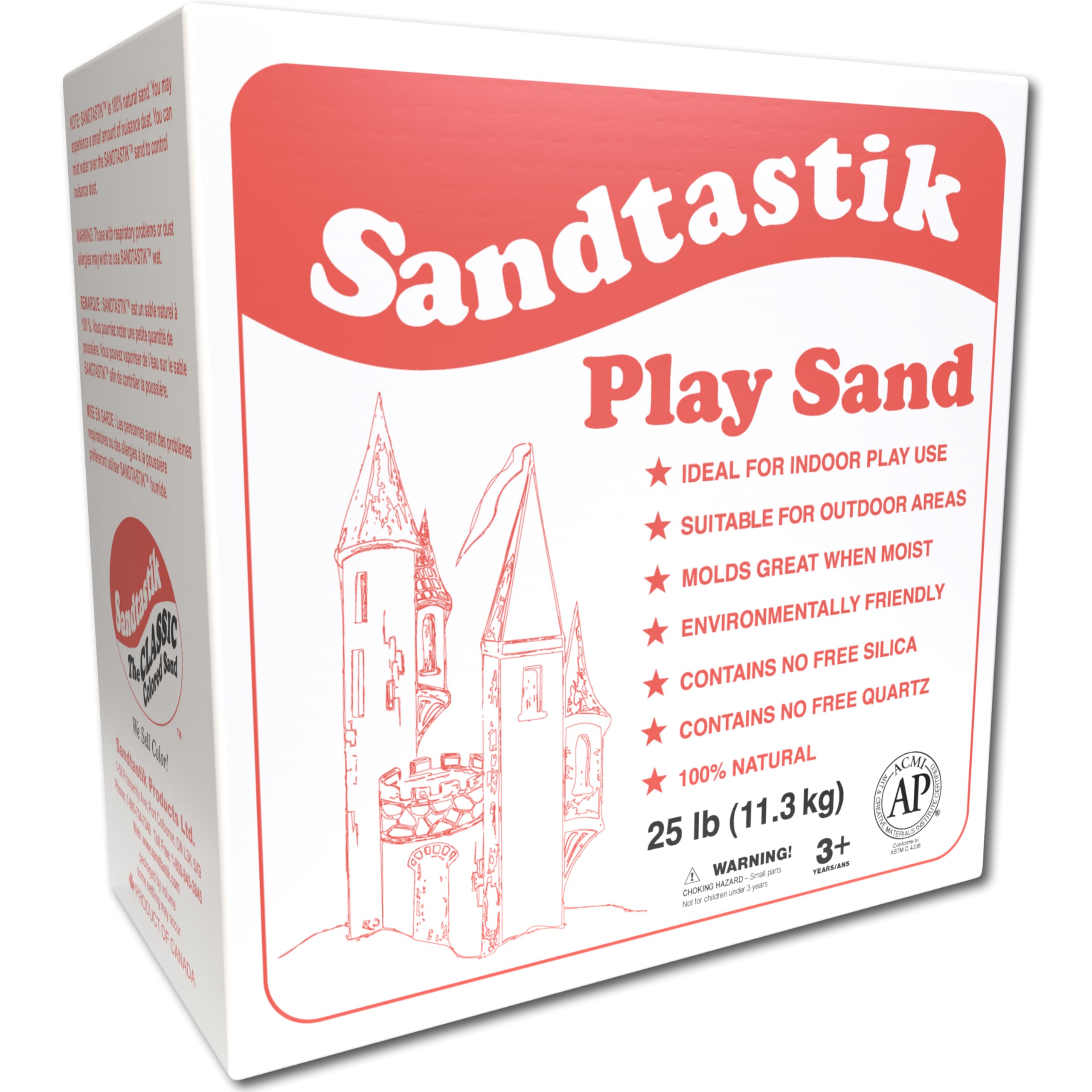 Sandtastik Sparkling White Play Sand, 25 lb (11.3 kg) - Fill Sandboxes, Sand Trays, Sensory Tables, Water Tables! Scoop, Mold & Pour This Premium Non-Toxic Sand