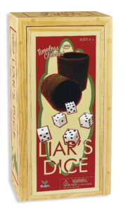 cardinal games liars dice in wood box retro game