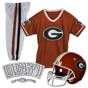 franklin sports ncaa georgia bulldogs kids college football uniform set - youth uniform set - includes jersey, helmet, pants - youth medium