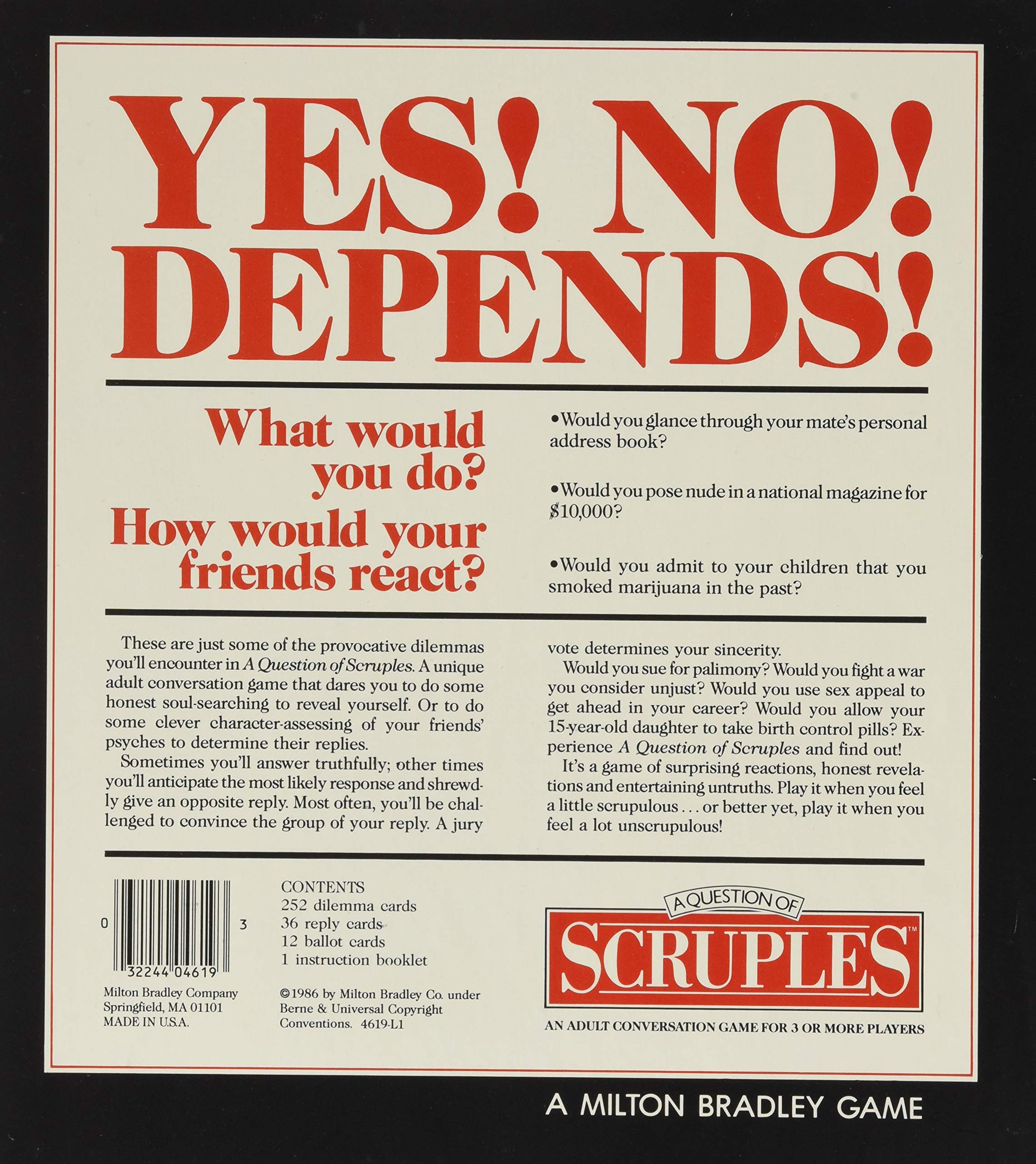 Milton Bradley A Question of Scruples (1986)