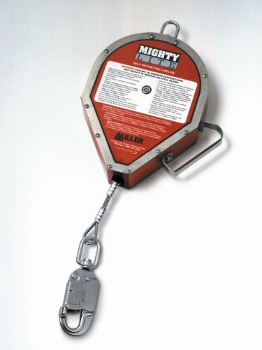 Self-Retracting Lifeline With 30' Stainless Steel Cable With Carabiner & Tag Line