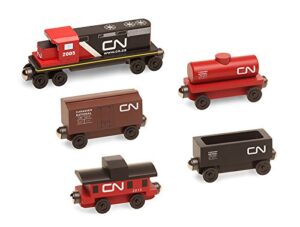 canadian national 5-car wooden toy train set by whittle shortline railroad