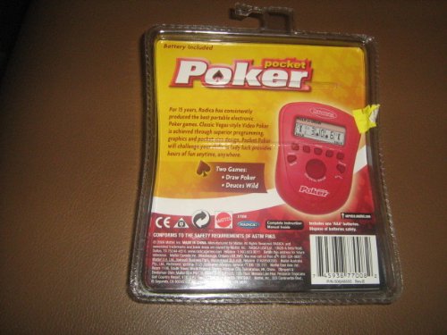 2006 Mattel, Inc. Radica Pocket Poker Draw Poker & Deuces Wild LCD Handheld #17008