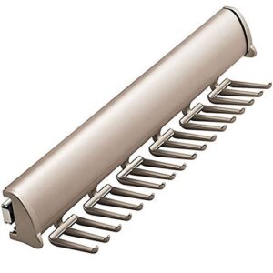 elite 13.88 in. tie rack w slide in matte nickel