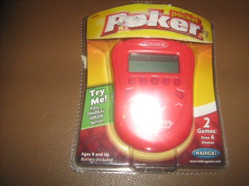 2006 Mattel, Inc. Radica Pocket Poker Draw Poker & Deuces Wild LCD Handheld #17008