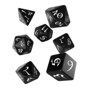 classic rpg black & white dice set (7)