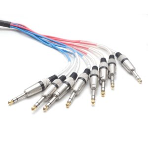 8 Channel 1/4" TRS Snake Cable - 15 Feet Long - Serviceable Ends - Pro Audio Effects Snake for Live Live, Recording, Studios, and Gigs - Patch, Amp, Mixer, Audio Interface 15'