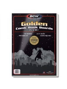 bcw golden age comic backing boards - 100 pack | certified acid-free comic book storage | 7 1/2 x 10 1/2 inch dimensions | archival-quality boards for comic book collection protection