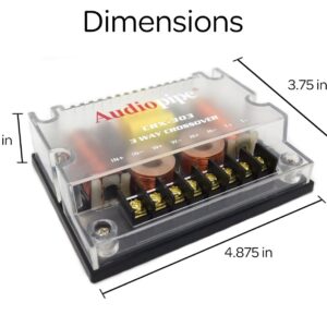 Audiopipe 3 Way Crossover CRX-303 300 Watts Passive Crossover Car Audio 4 Ohm