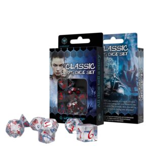 Classic RPG 7 Dice, Transparent Blue/Red