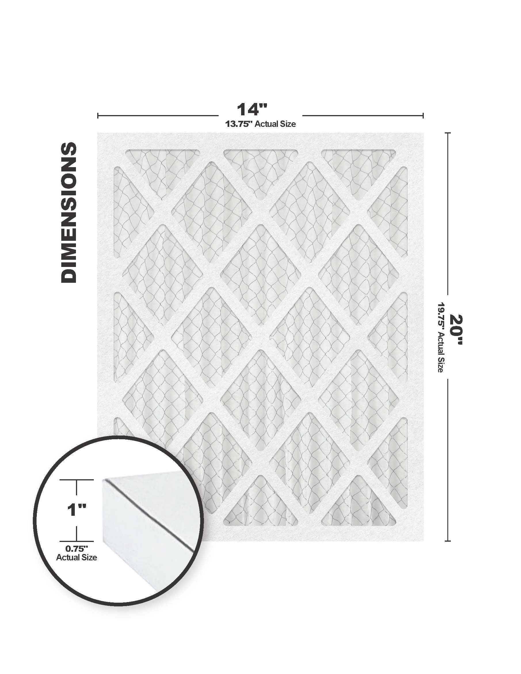 Accumulair Platinum 14x20x1 (13.75x19.75) MERV 11 Air Filter/Furnace Filters (4 pack)