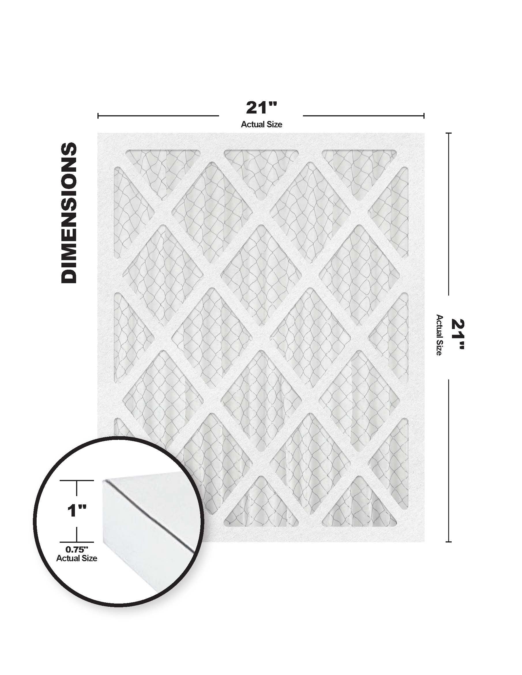 21x21x1 (Actual Size) Accumulair Platinum 1-Inch Filter (MERV 11) (4 Pack)