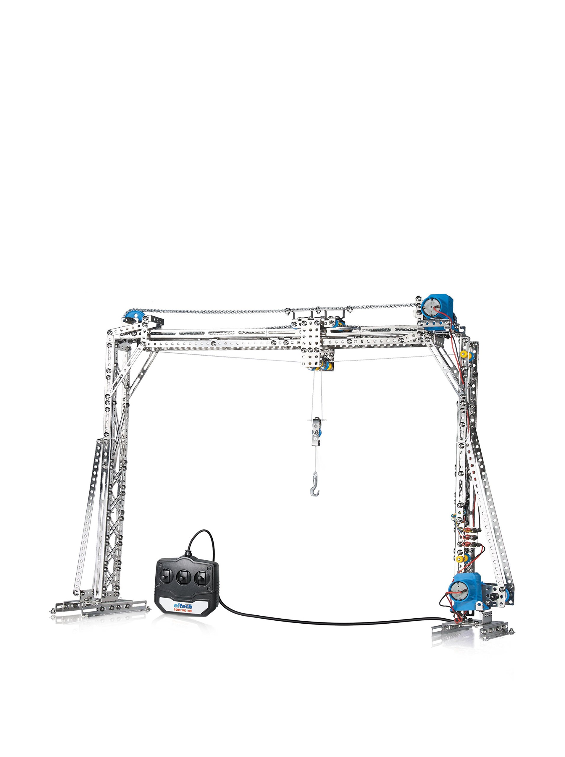 Eitech Exclusive Series Deluxe Motorized Crane Construction Kit, Intro to Engineering and STEM Learning, Steel