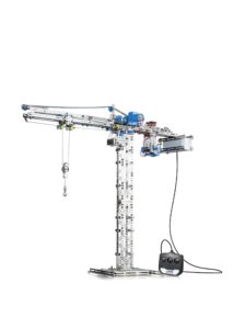 eitech exclusive series deluxe motorized crane construction kit, intro to engineering and stem learning, steel