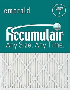 14x22x1 (actual size) accumulair emerald 1-inch filter (merv 6) (6 pack)