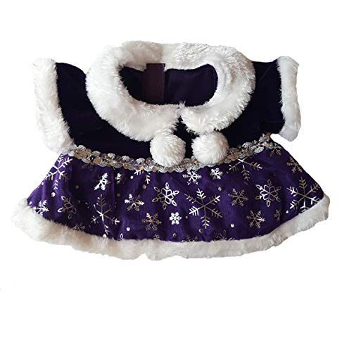 Purple Snowflake Dress Outfit Teddy Bear Clothes Fits Most 14" - 18" Build-a-bear and Make Your Own Stuffed Animals