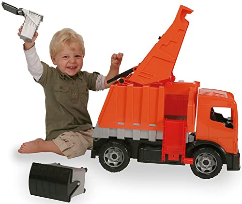 Lena Ksmtoys Construction Toys Powerful Giants Toy Garbage Truck with Garbage and Recycle Bin and Dumpster in Yellow and Black Toys for Boys or Girls Age 3+