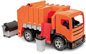 lena ksmtoys construction toys powerful giants toy garbage truck with garbage and recycle bin and dumpster in yellow and black toys for boys or girls age 3+