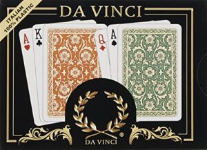 da vinci venezia, italian 100% plastic playing cards, 2-deck set, bridge size regular index