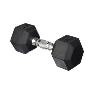 cap barbell coated hex dumbbell with contoured chrome handle, single, 8 pounds