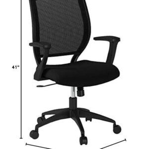 HON Mesh Mid-Back Task Chair, 41" x 26.3" x 35.3", Black