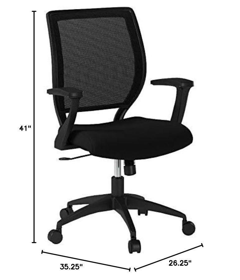 HON Mesh Mid-Back Task Chair, 41" x 26.3" x 35.3", Black