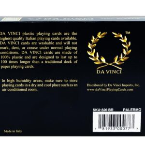 DA VINCI Palermo, Italian 100% Plastic Playing Cards, 2 Deck Set with Hard Shell Case and 2 Cut Cards (Bridge Size Regular Index)