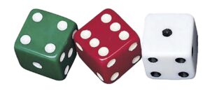 school smart dotted dice set – assorted colors - set of 36, 089918, assorted size