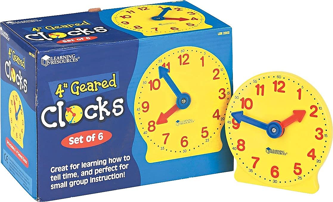 Learning Resources Clocks,Big TIME,4-Inch Mini,6PC