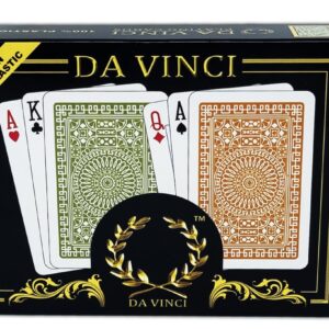 DA VINCI Palermo, Italian 100% Plastic Playing Cards, 2 Deck Set with Hard Shell Case and 2 Cut Cards (Bridge Size Regular Index)